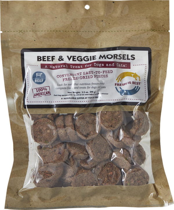 All Natural Beef & Veggie Morsels | Dog & Cat Treats | Fresh Is Best®